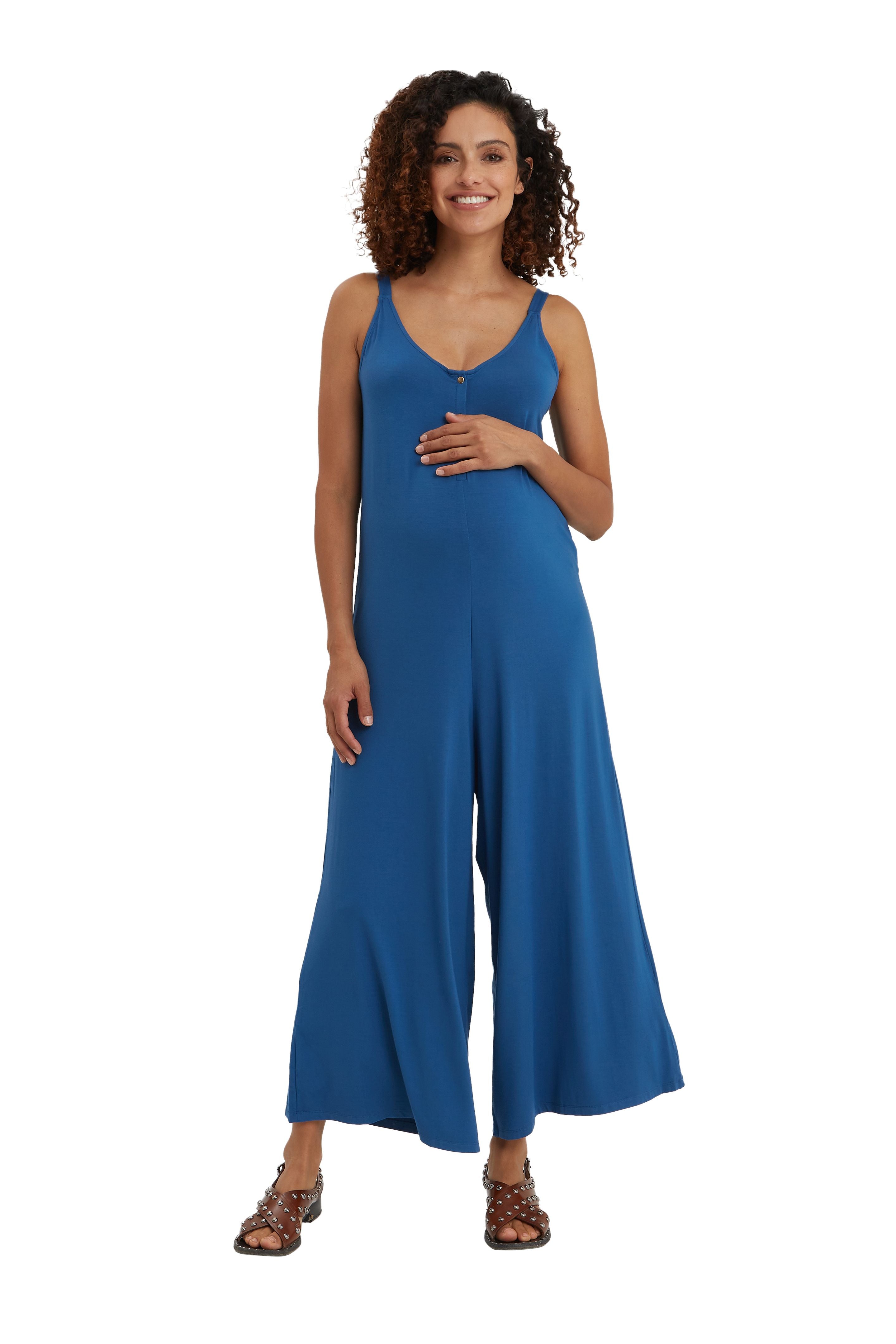 Nom Maternity Chelsea Maternity Jumpsuit Blue – For The Creators
