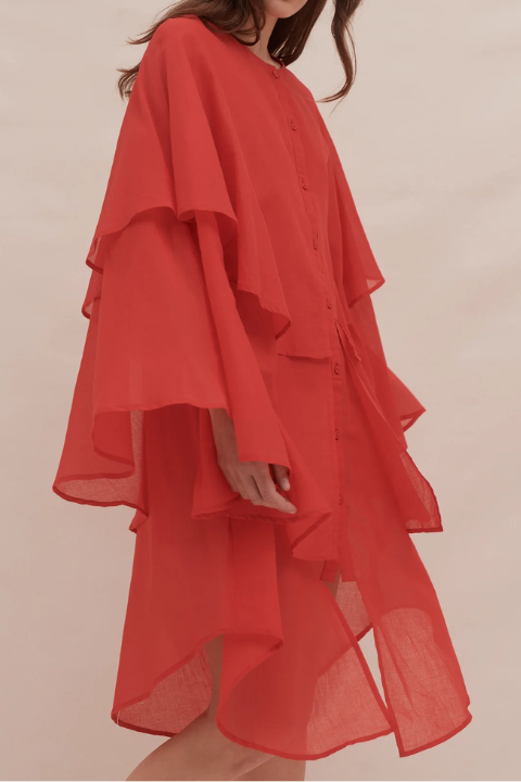 Floataway Dress in Red | Desmond&Dempsey | For The Creators