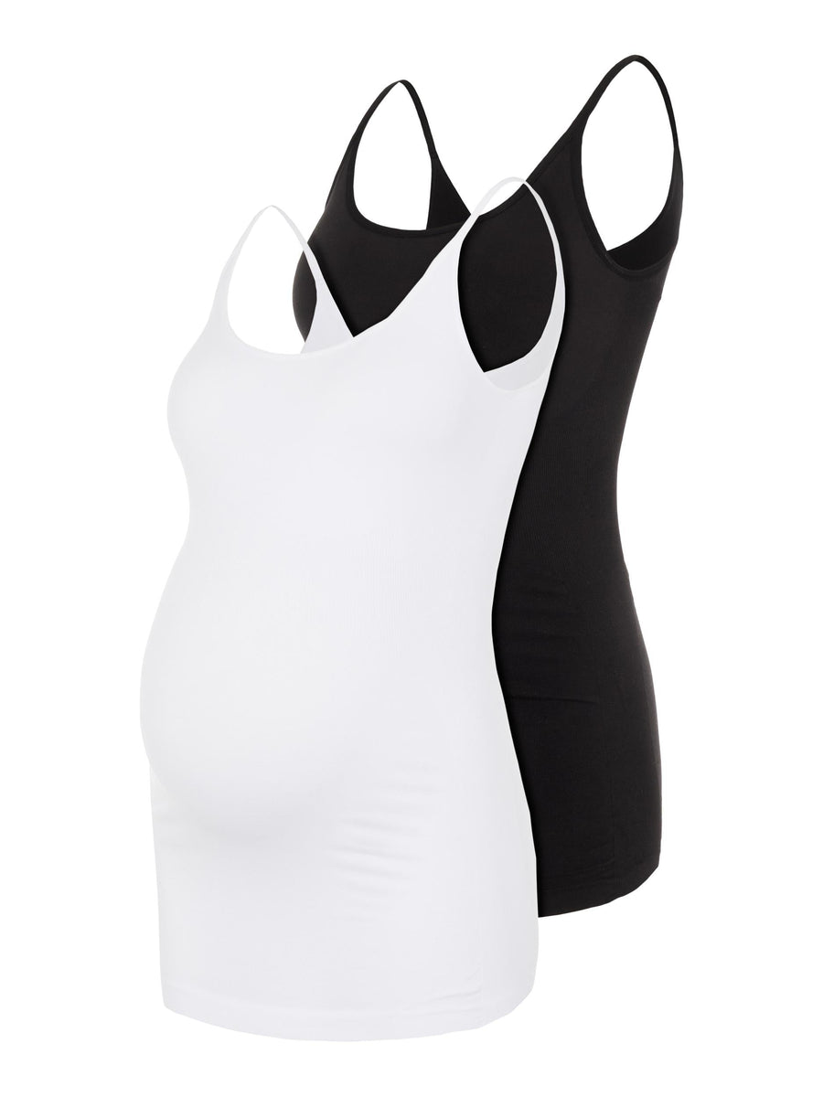Mamalicious Heal Strap Top 2 Pack Black and White – For The Creators