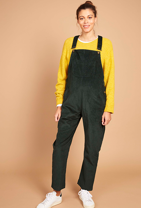 Clary & Peg Doris Maternity Dungarees Bottle Green – For The Creators